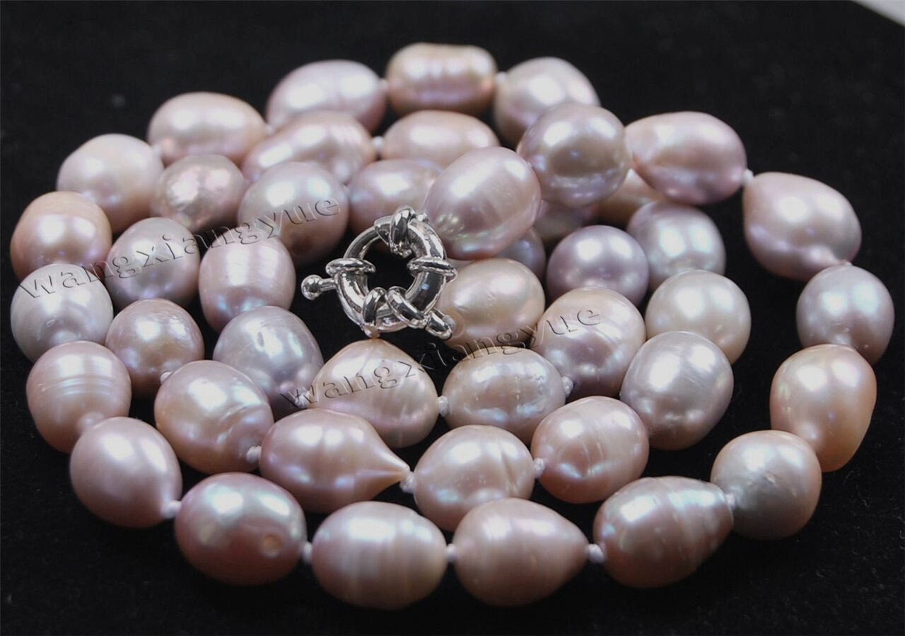 Long 24" 10-12mm Natural South Sea Baroque Rice Freshwater Pearl Beaded ...