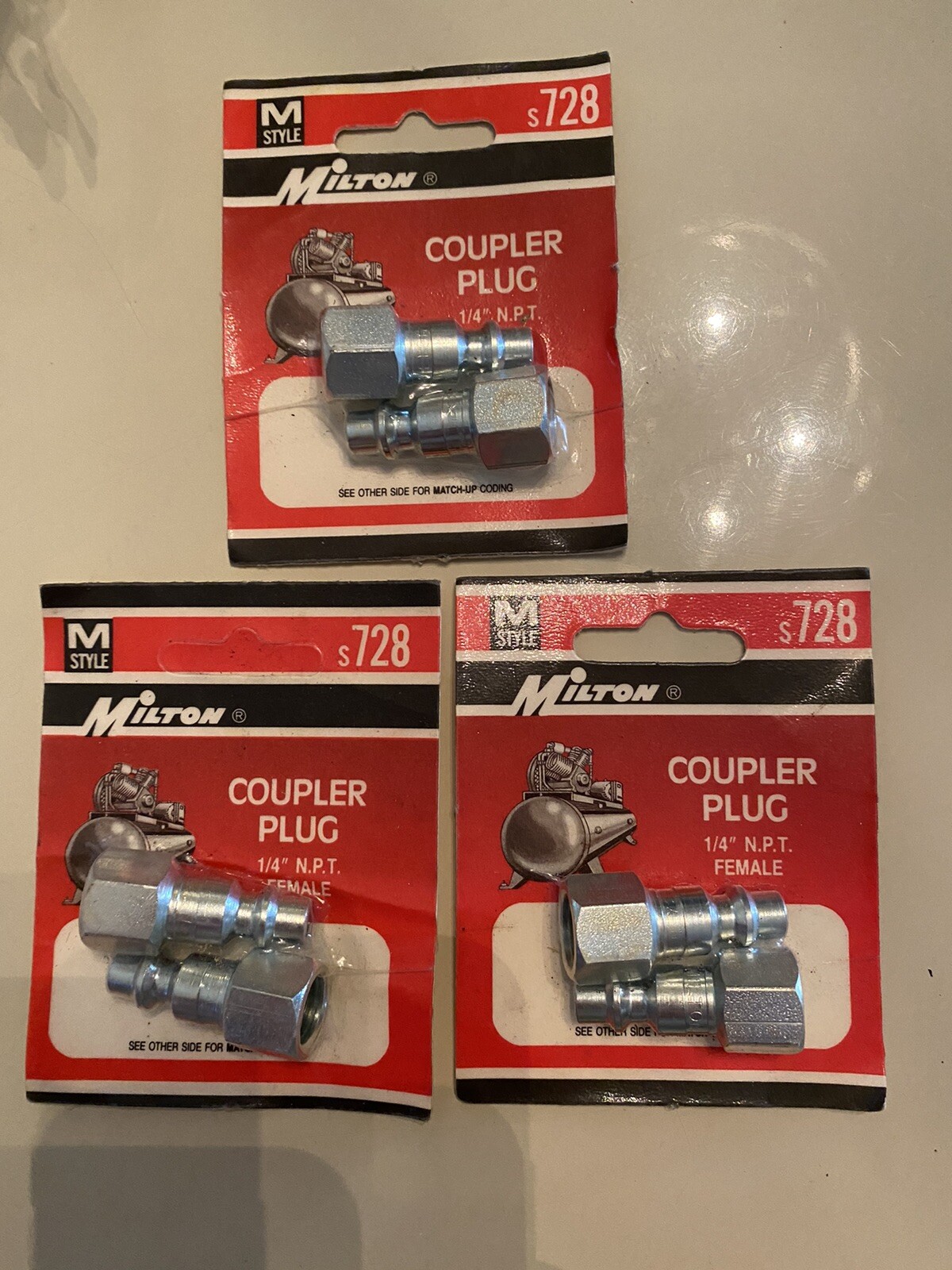 10 Milton BRAND 727 M Style Air Hose Fittings 1/4 Male NPT Coupler Plug ...