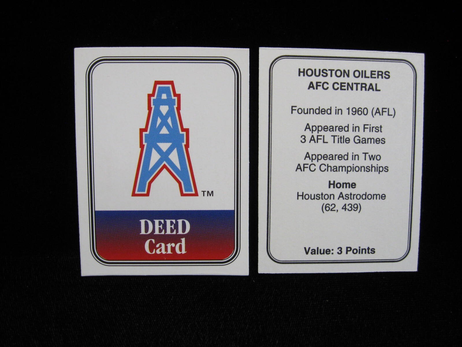 1997 Houston Oilers Logo Deed Card NFL-Opoly Game | eBay