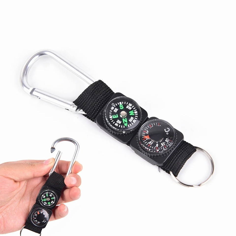 Multifunction 3-in-1 Mini Carabiner with Compass Thermometer for ...