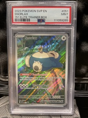 Pokemon Scarlet & Violet 151 Snorlax ETB Promo Card 51 PSA 9 mint Full ...