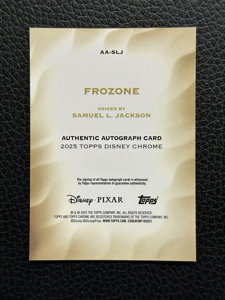 SAMUEL L. JACKSON Auto 2025 Disney Topps Chrome Incredibles Frozone ...