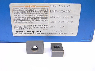 NEW SURPLUS 10PCS. INGERSOLL LNE 435-20 GRADE: 111 CARBIDE INSERTS | eBay