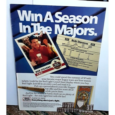 1986 Bud Light Beer Win A Series In The Majors Original Print ad 80s | eBay