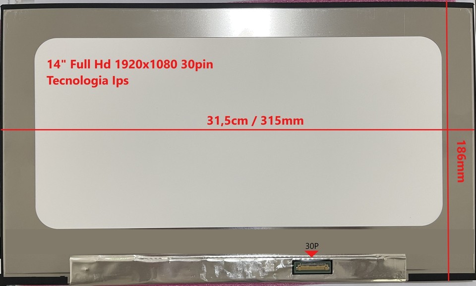 Display lcd Dell LATITUDE 14 P169G SERIES schermo led Slim 30-pin wxga ...