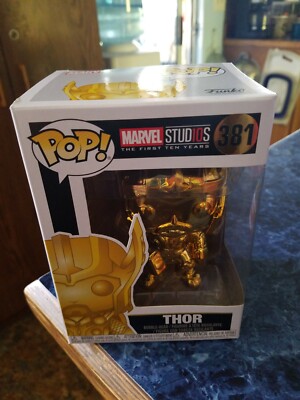 Funko POP! Marvel Studio's 10th Anniversary: Gold Chrome Thor #381 | eBay