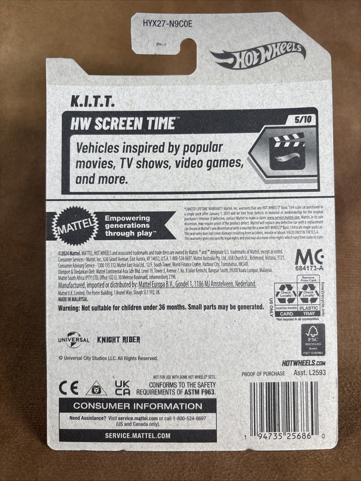 Hot Wheels Knight Rider K.I.T.T Black #83 Mainline KITT CAR Flames | eBay