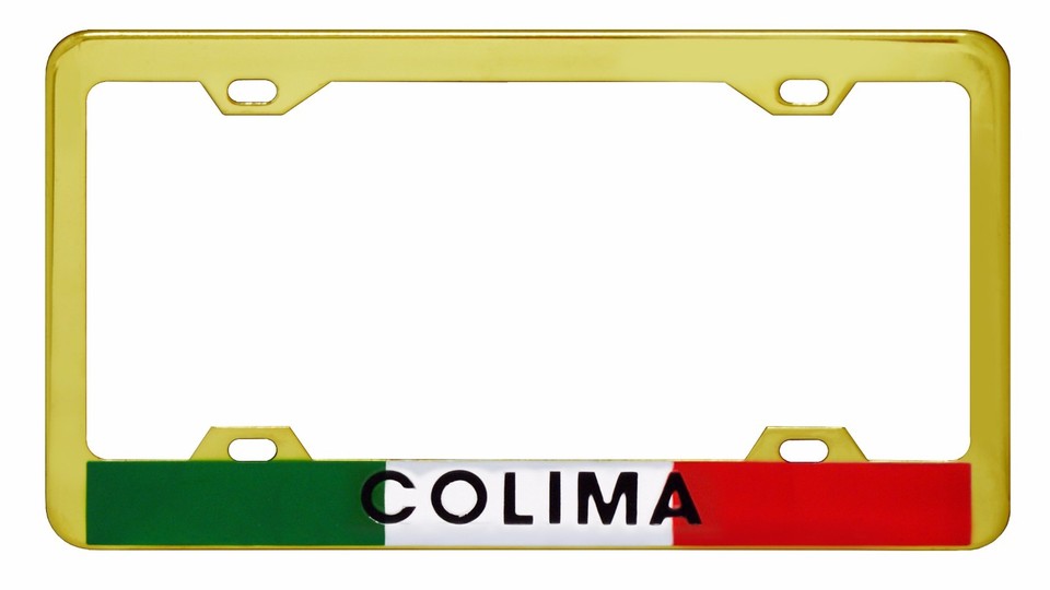 Mexico Flag Colima Gold Metal License Plate Frame Car Truck SUV | eBay