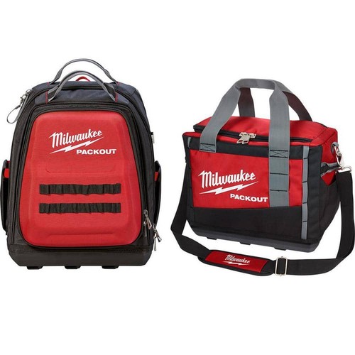 Milwaukee PACKOUT Tool Backpack 15" Molded Base w/ Tool Shoulder Bag 15 ...