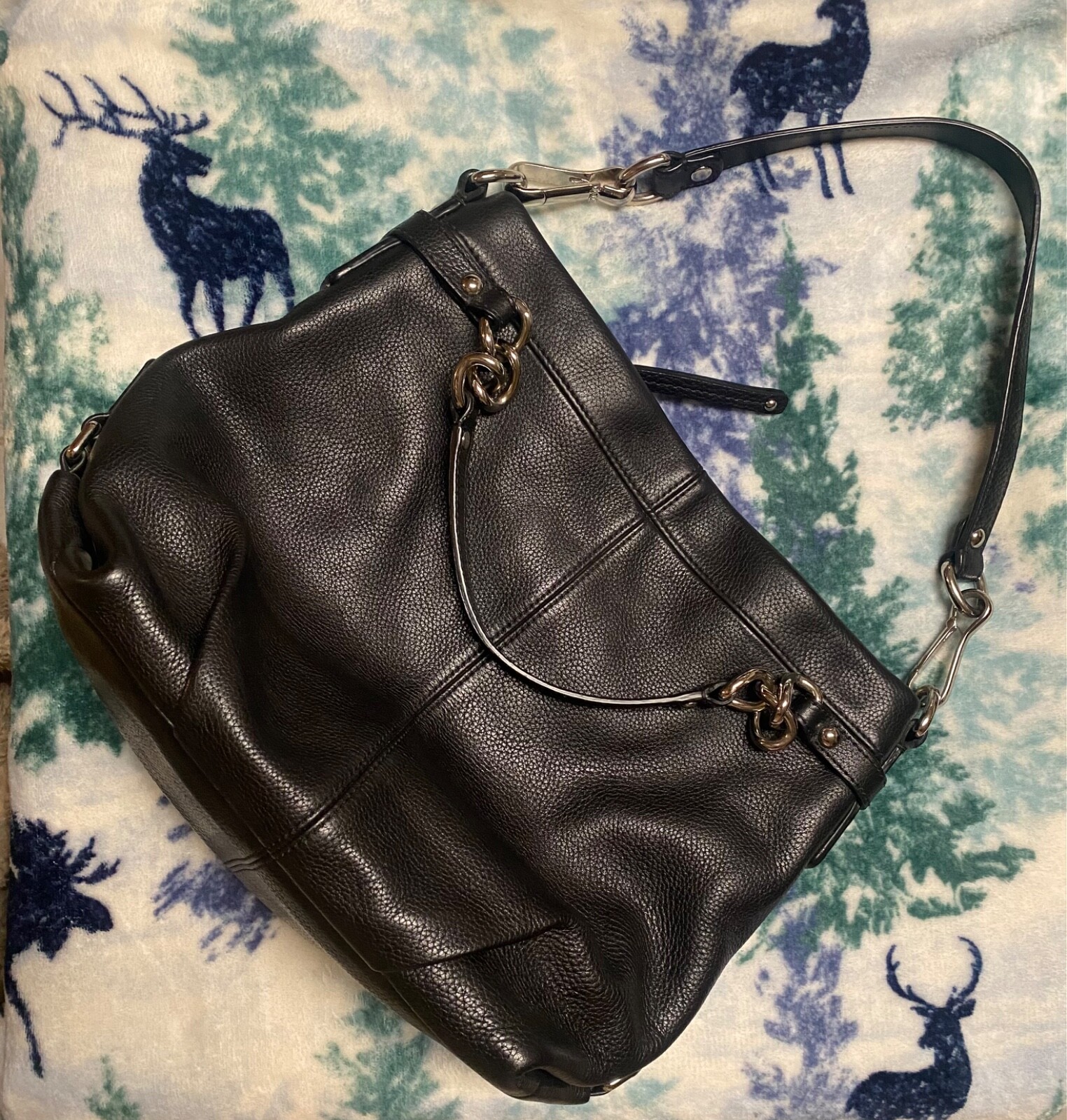 Coach Brooke F17165 Pebbled Black Leather Bag Purse … - Gem