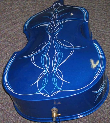 3/4 UPRIGHT DOUBLE BASS Metallic BLUE Pro PINSTRIPING!! STAGE READY ...