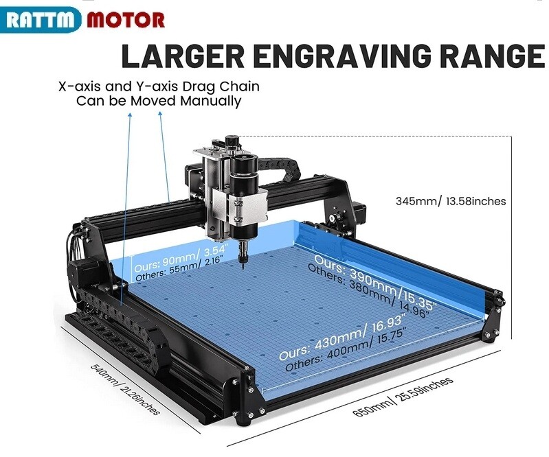 3 Axis 4540 CNC Router Laser Engraving Machine With 20/40W Laser For ...