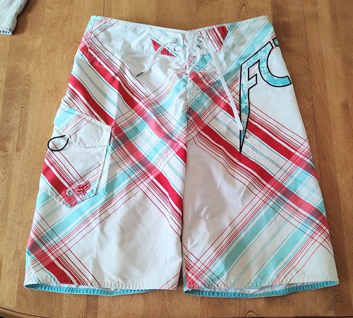 FOX RIDERS CO Fox Racing Co Men's Boardshorts Size 32 white red blue | eBay