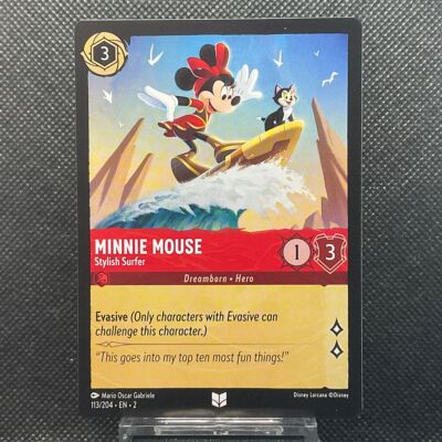 Minnie Mouse Stylish Surfer Lorcana Rise of the Floodborn 113/204 | eBay