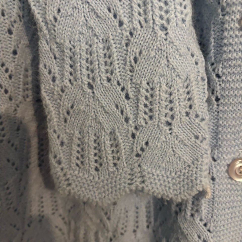 Vintage Knit Stitches Womens Med American Made Acrylic Button Cardigan ...