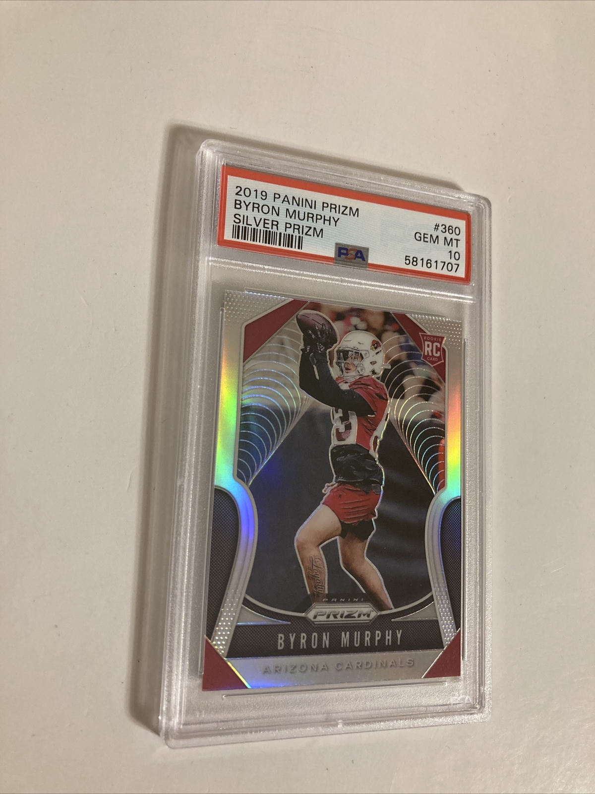2019 Panini Prizm Byron Murphy Rookie RC #360 Silver Prizm PSA 10 GEM ...