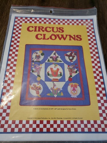 1984 Leman Publications Quilt Pattern - Circus Clowns Pattern Make a 48 ...