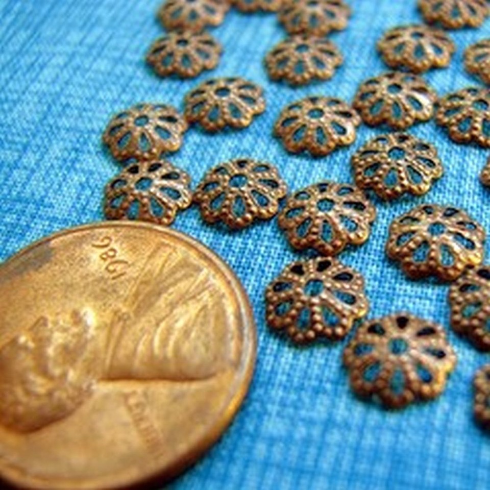 Antiqued Copper Filigree Bead Caps Vintage Bohemian Style 6mm - 42mm ...