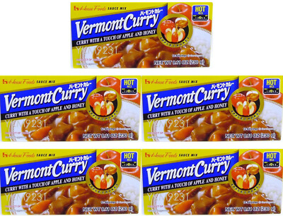 5 Japanese Vermont Curry Roux Sauce Mix Apple & Honey Hot House Foods ...