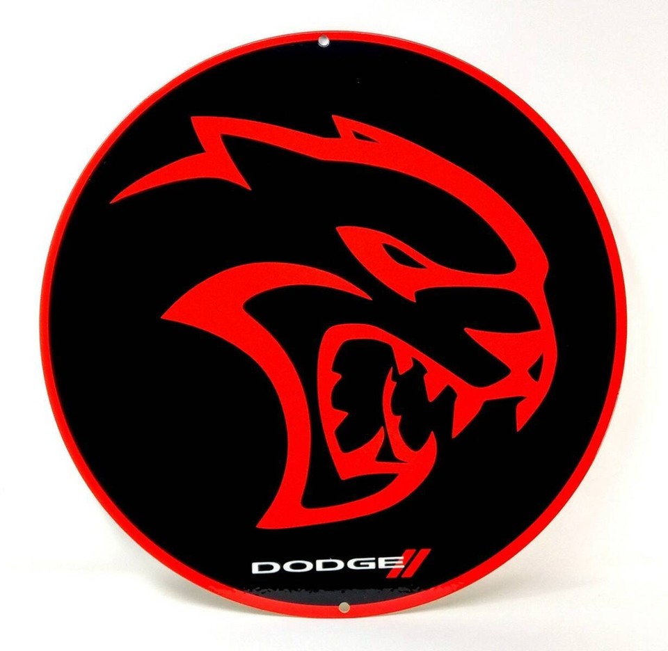 Dodge Hellcat Black and Red Steel Sign - 19" X 19" | eBay
