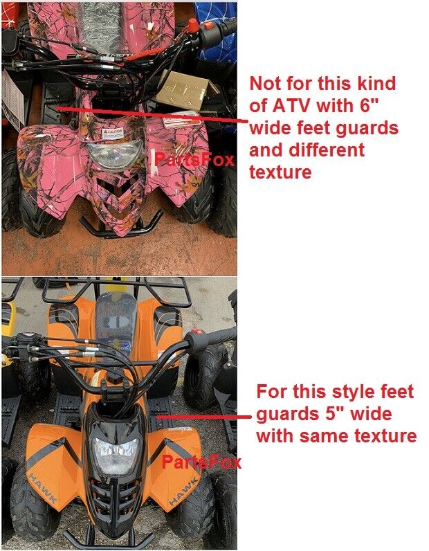 Plastic PAIR of foot feet rest guard 50cc Baja Kids ATV Quad Black | eBay