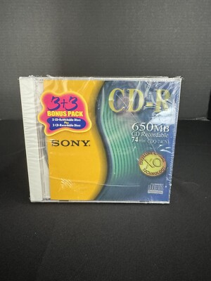 SONY CD-R 650 MB CD Recordable 74min CDQ-74CN 3 + 3 Bonus Pack | eBay