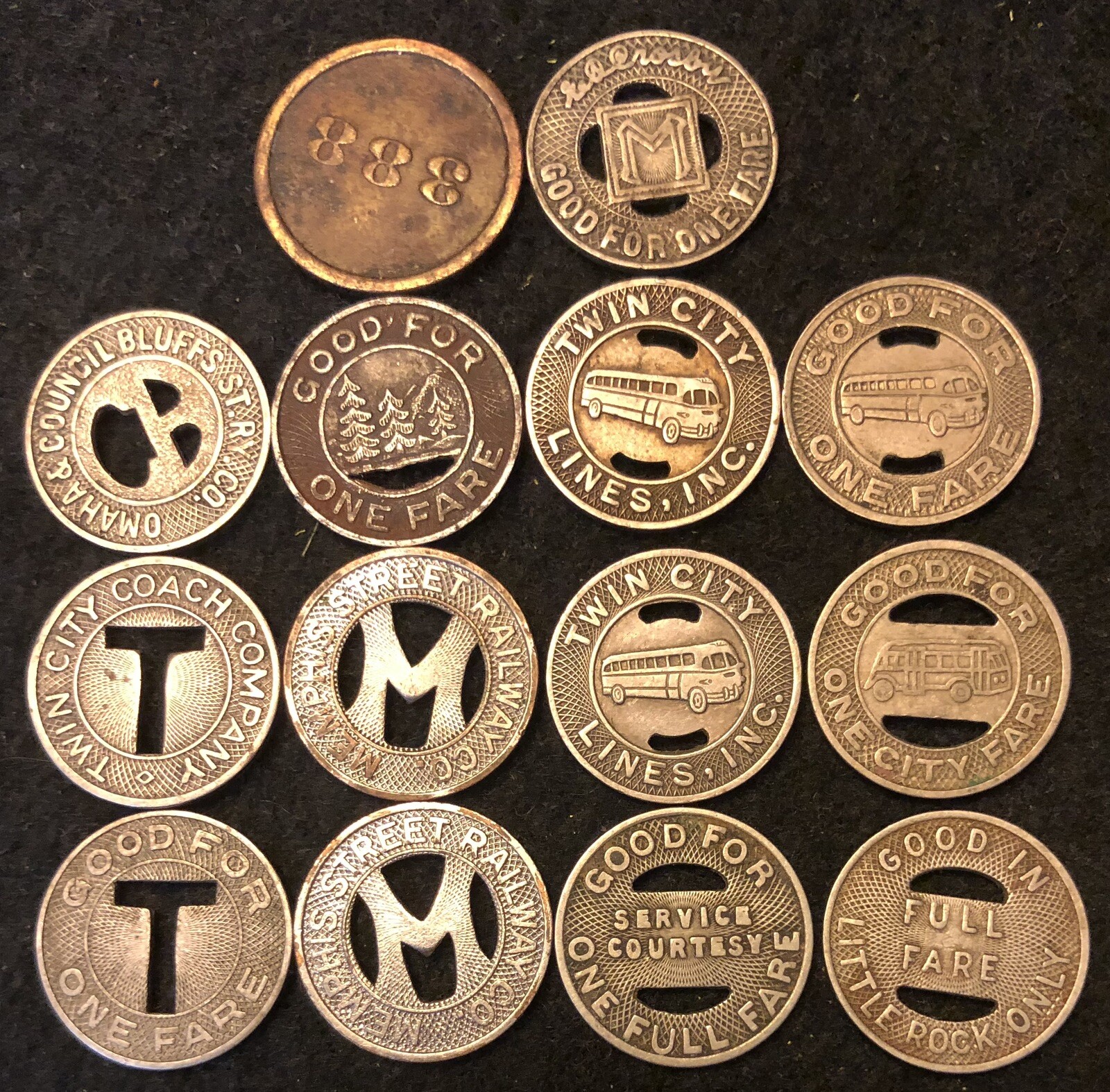 Rare Collectible Set 14 Antique Bus Train Tram & Gambling Tokens | eBay