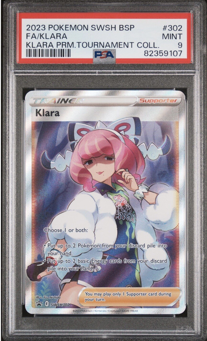 Pokemon - Klara SWSH302 Full Art Trainer Black Star Promo - PSA 9 Mint ...