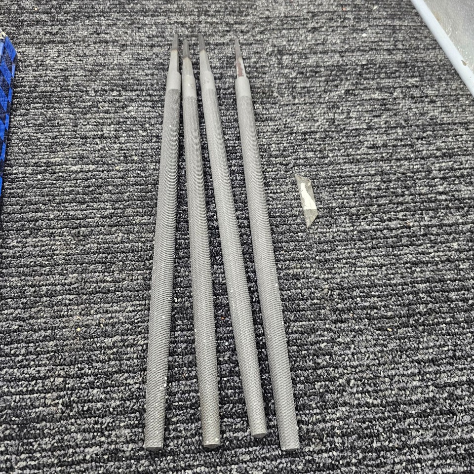 (QTY 4) PFERD 11107351 Round Machinist's File, 14 in L, Bastard/Single ...