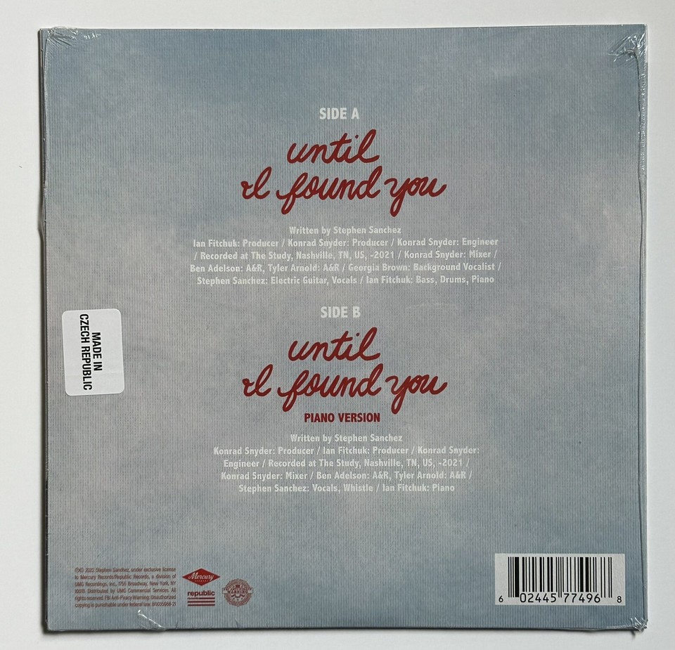 Stephen Sanchez – Until I Found You - 7" 45 RPM Vinyl Record Single ...