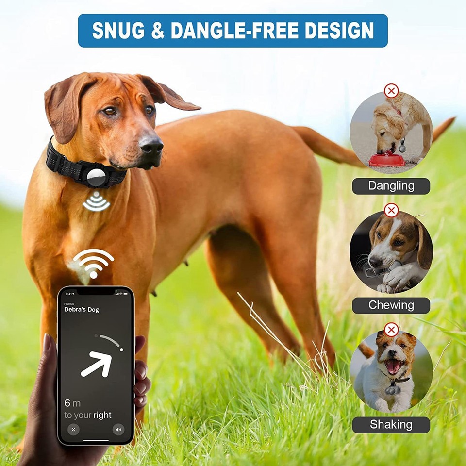 Dog Collar, Reflective Air Tag Dog Collar for - Adjustable Heavy3863 ...