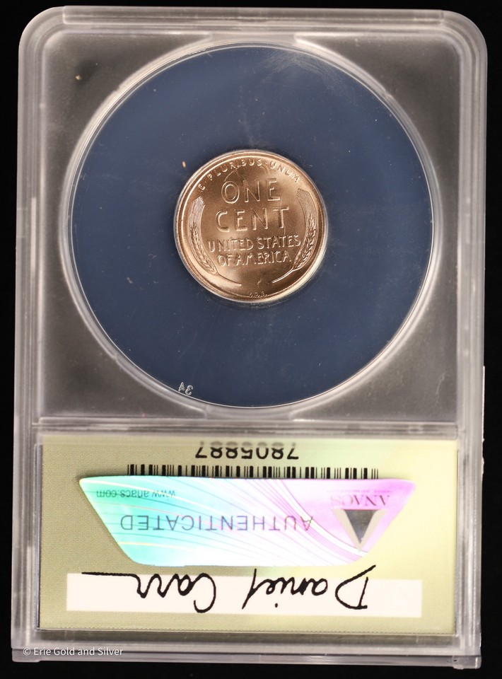 1958-D/D Dan Carr Lincoln 1 C "DDO" VBD O/S on USA 1958-D 1 Cent ANACS ...