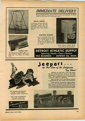 1946 PAPER AD Aeromatic Toy Glider Gun Electric Toy Washing Macine | eBay