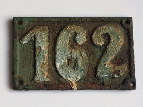 Vintage 1900's Cast Iron Sign House Number 162 | eBay