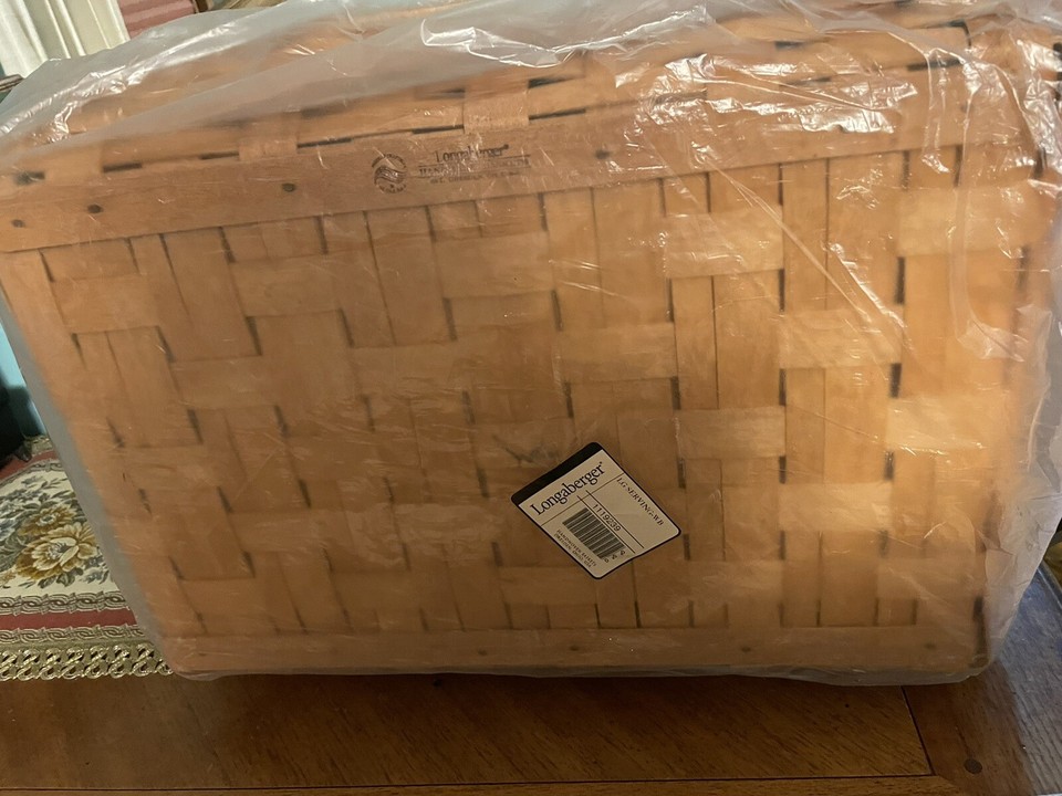 LONGABERGER LARGE SERVING TRAY BASKET, PROTECTOR WITH LID, NEW In ...