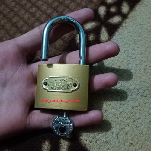KAI QING PadLock Lock & Key Brass Gold Authentic Number random Safety ...