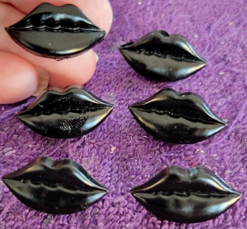 .Lips Black Luscious Lips Refrigerator Fridge Magnets - 6PC - Goth ...