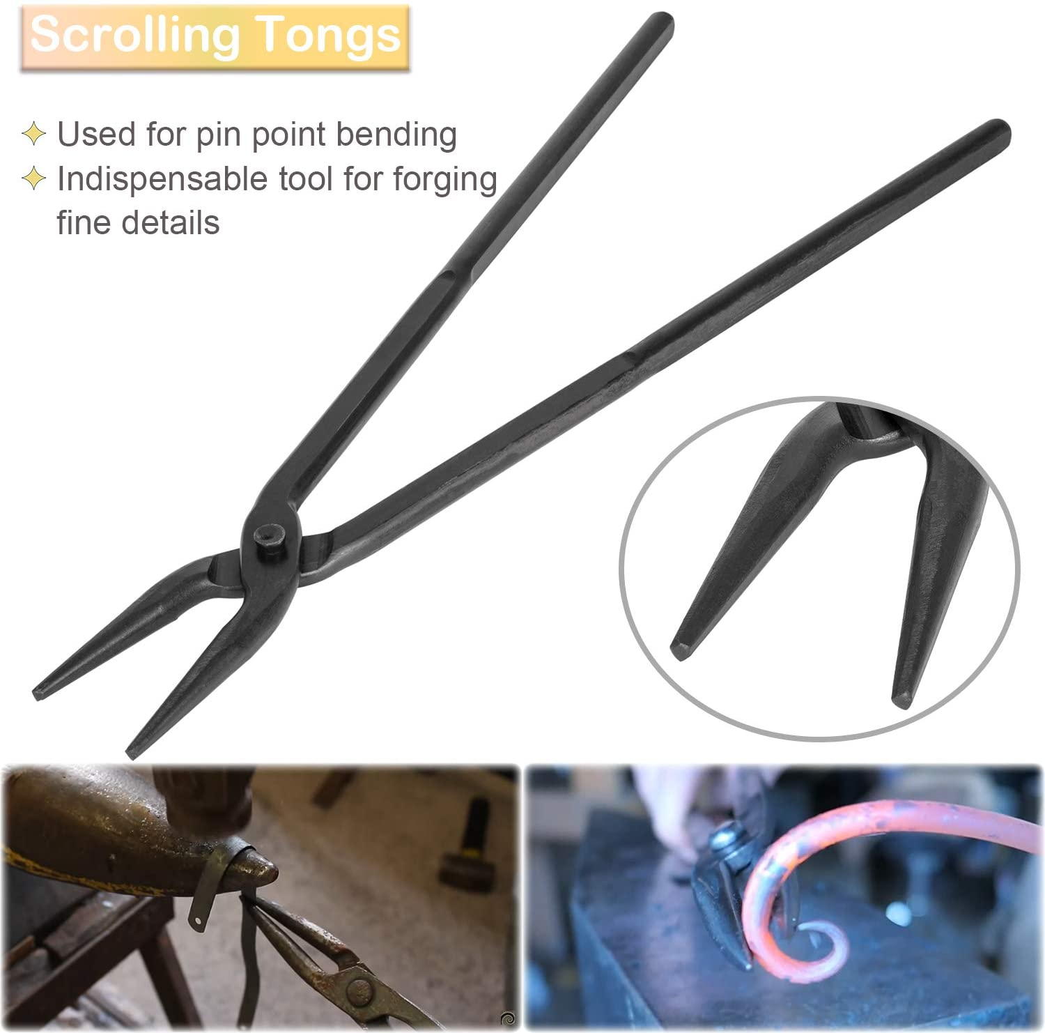 Beginner Blacksmith Tongs Bladesmith Forge Tongs Tools Set Anvil Forge ...