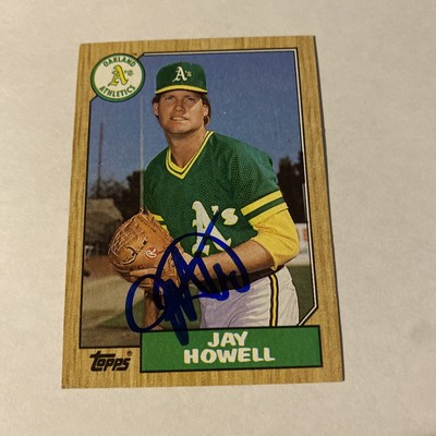 JAY HOWELL 1987 TOPPS AUTOGRAPHED SIGNED AUTO BASEBALL CARD 391 A'S | eBay