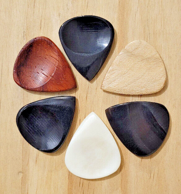 Set of 6 Rare Unique Horn & Wooden Guitar Picks Plectrums Perfect ...