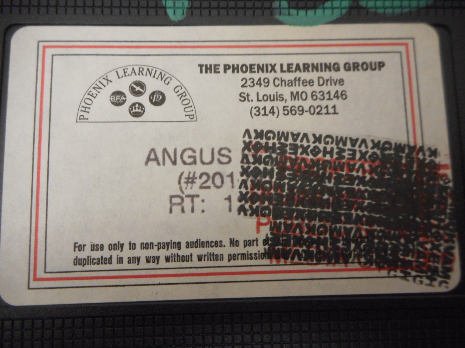 Phoenix Films & Video Presents Angus Lost VHS From The Book By Marjorie ...
