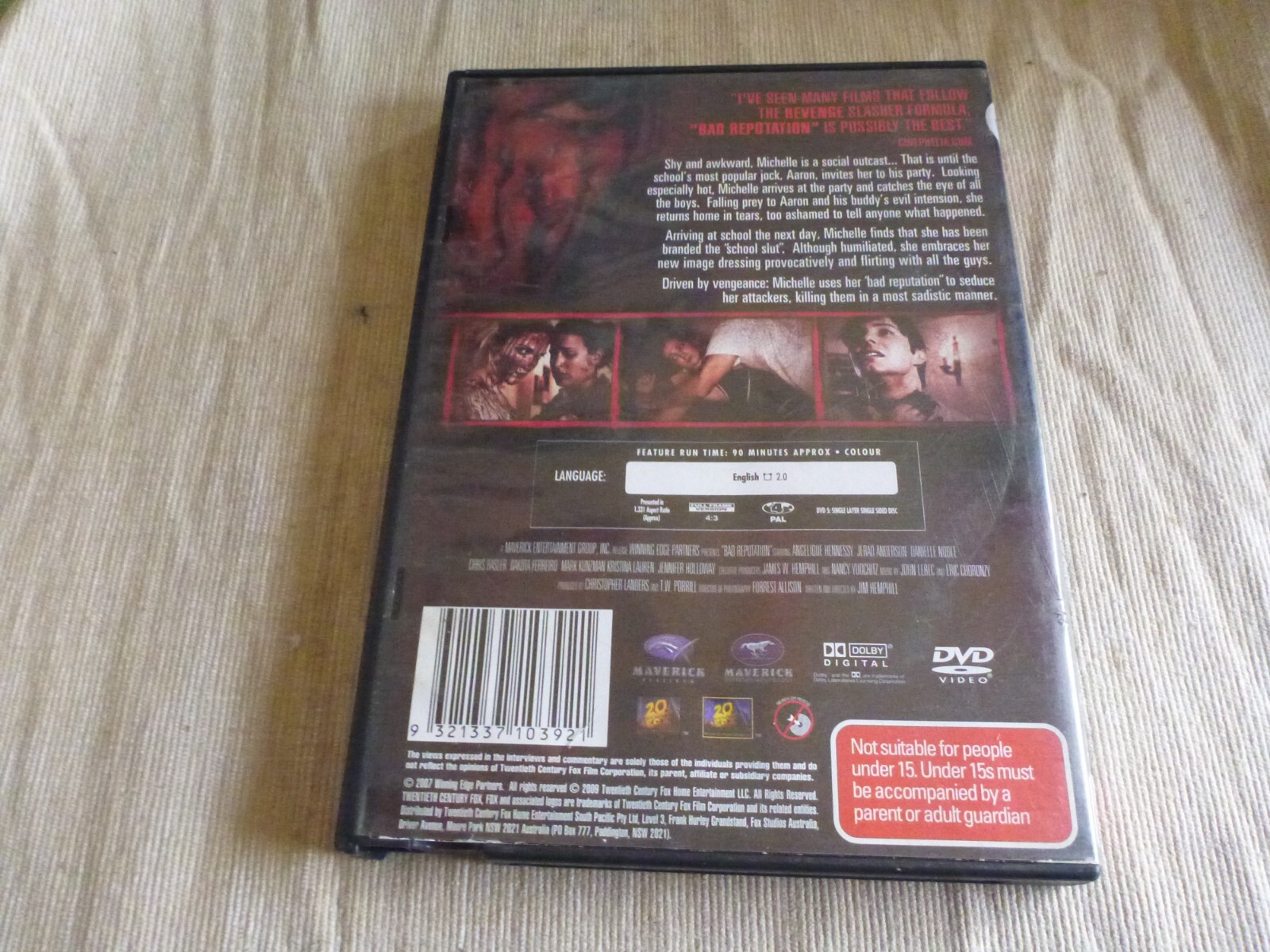 Bad Reputation (DVD, 2005) Region 4 Ex Rental Angelique Hennessy Jerad ...