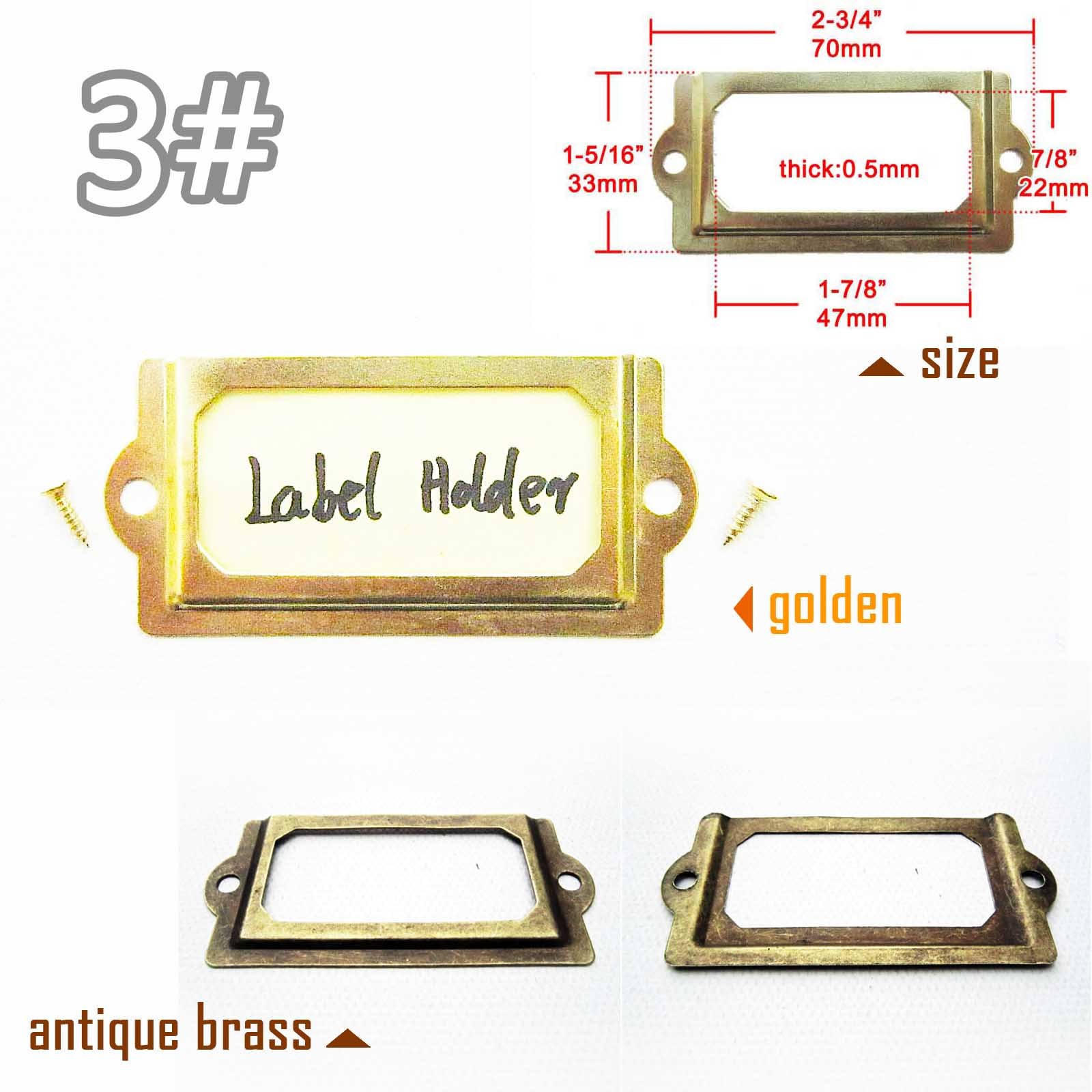 6/12/48pcs Cabinet Drawer Door Tag Label Pull Frame Handle File Name ...