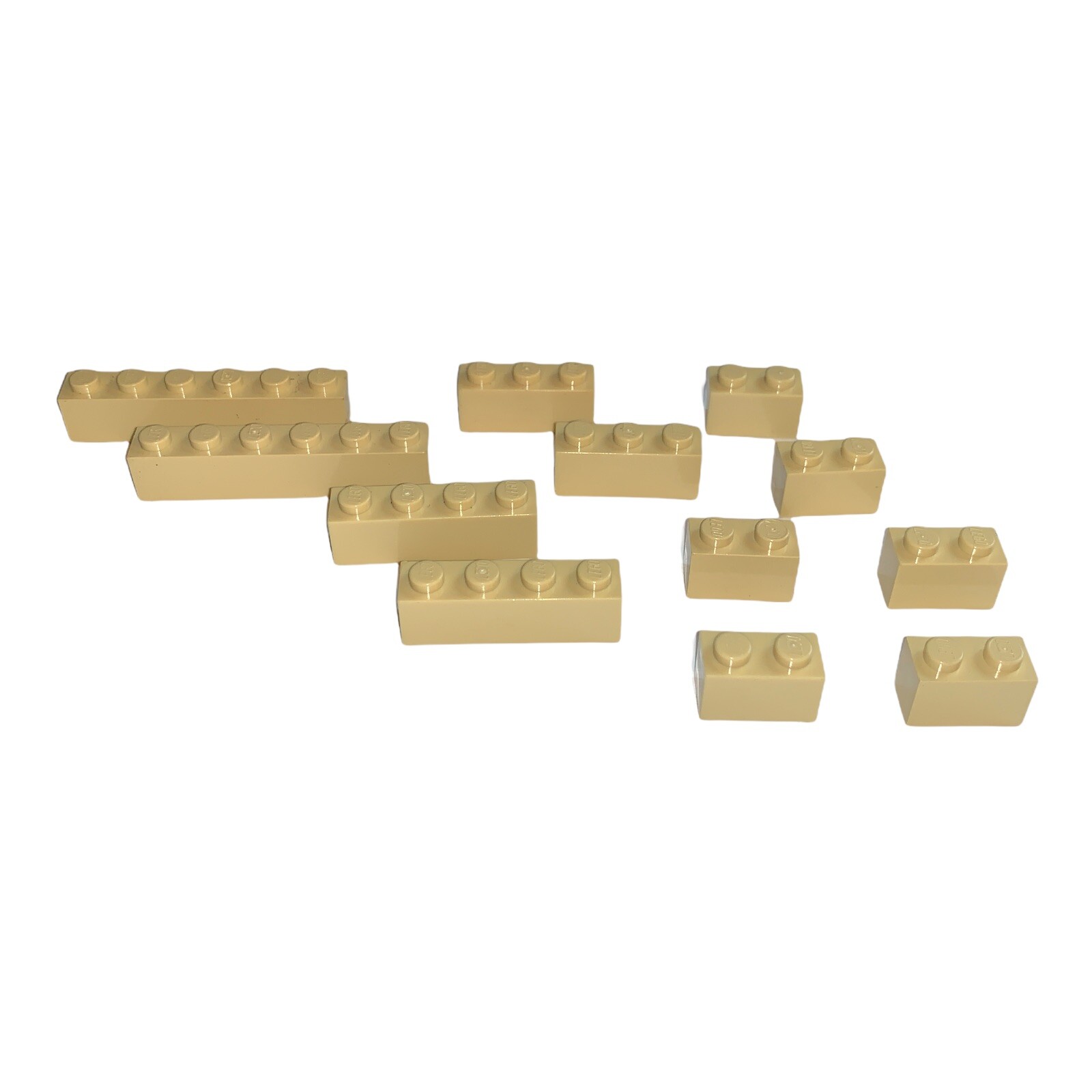 lot of 12 assorted Lego parts-beige bars -1X2, 1X6, 1X4-combined ...