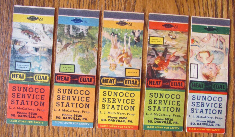 L. McCAFFERY SUNOCO GAS STATION MATCHBOOK COVERS: DANVILLE, PA ...