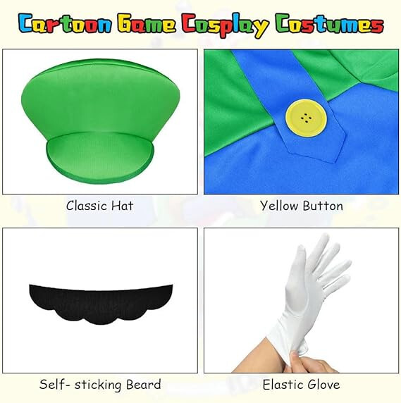 PUYKYE Super Mario Brothers kid XL accessory disguise set boy costume ...