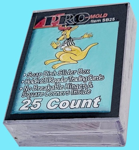 1 PRO MOLD 25 Card - 2 Pack Slider Storage Boxes Plastic Sports Trading ...