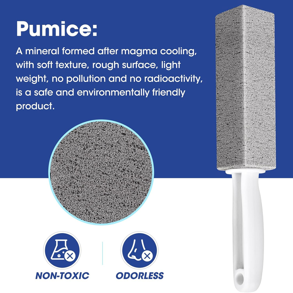 5 Pack Pumice Stone for Cleaning, Pumie Scouring Stick with Handle ...