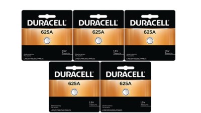 5 x 625A Duracell 1.5V Alkaline Batteries (LR9, EPX625, PX625, PX625AB ...