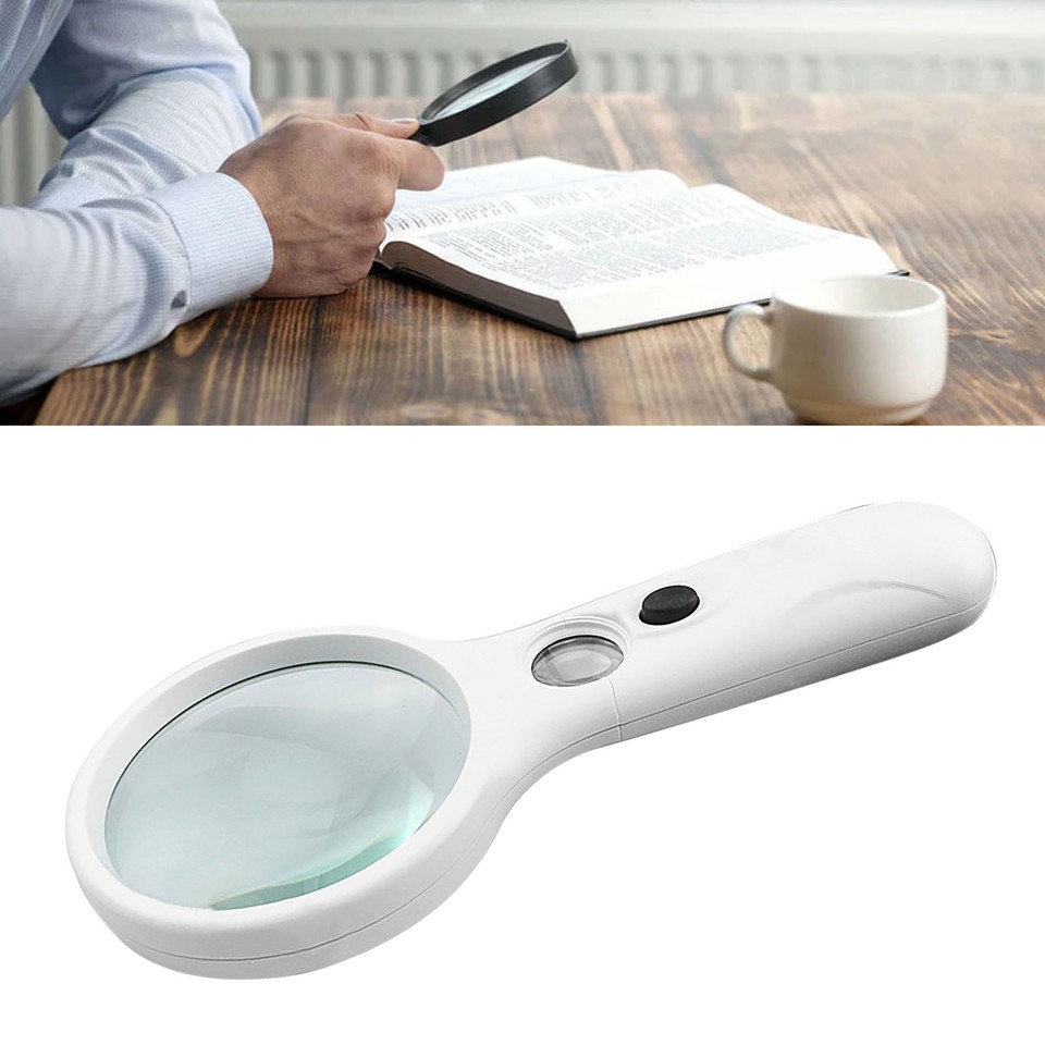 Magnifying Glass LED 3X 45X Magnification Handheld Magnifier Lens For ...